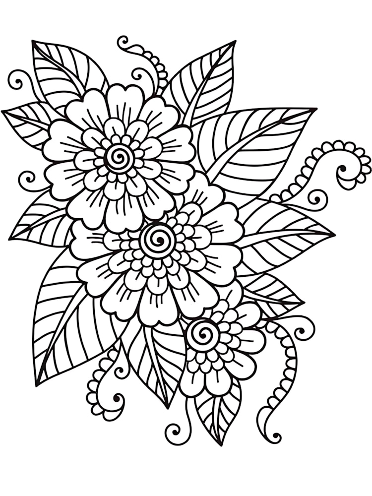 Flowers Coloring Pages For Adults Free Printable Flowers Coloring Pages 