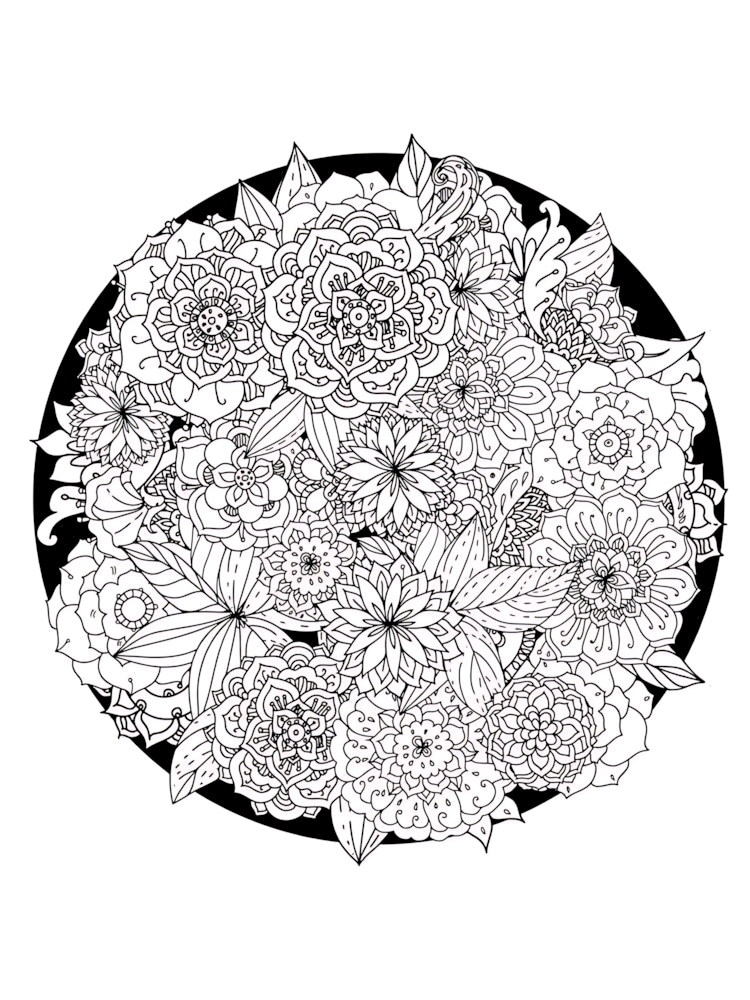 Flower Mandala Coloring Pages For Adults Free Printable Flower Mandala 