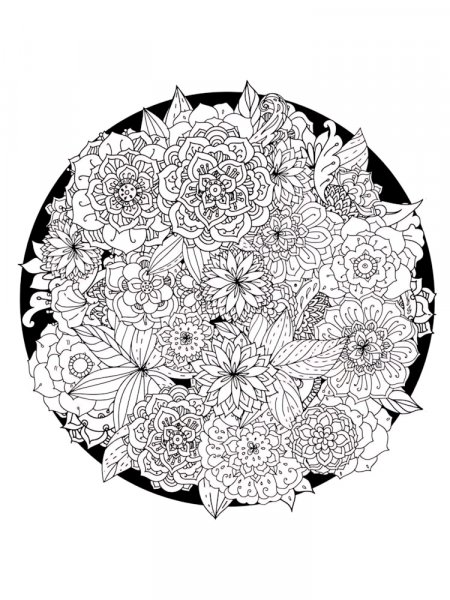 Flower mandala coloring pages for adults