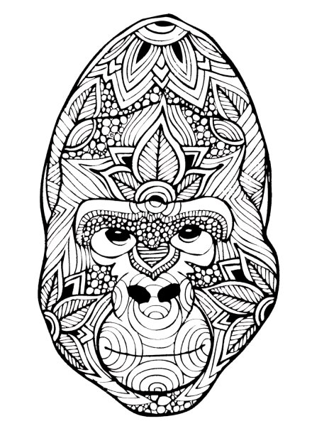 Free Gorilla coloring pages for Adults