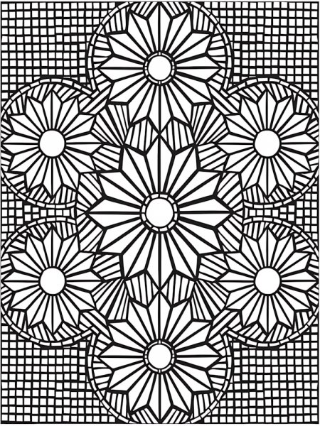 Mosaic coloring pages for adults