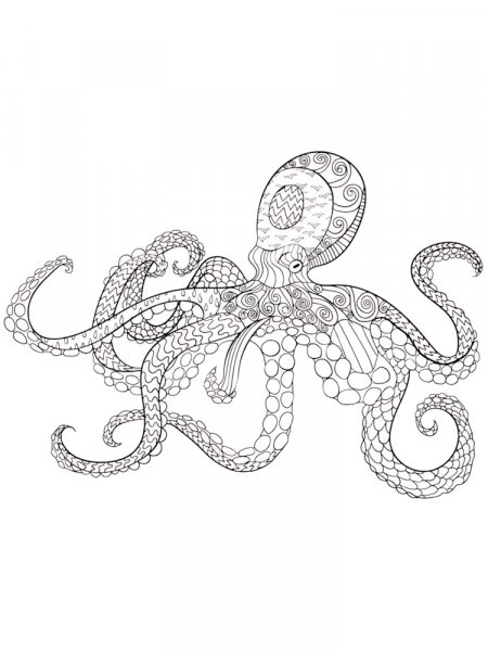 Free Octopus coloring pages for Adults