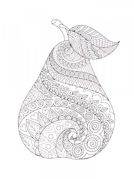 Pear coloring pages for Adults