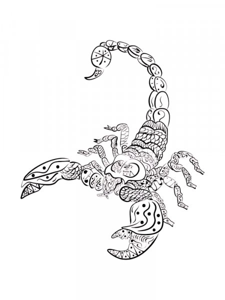 Scorpio coloring pages for Adults