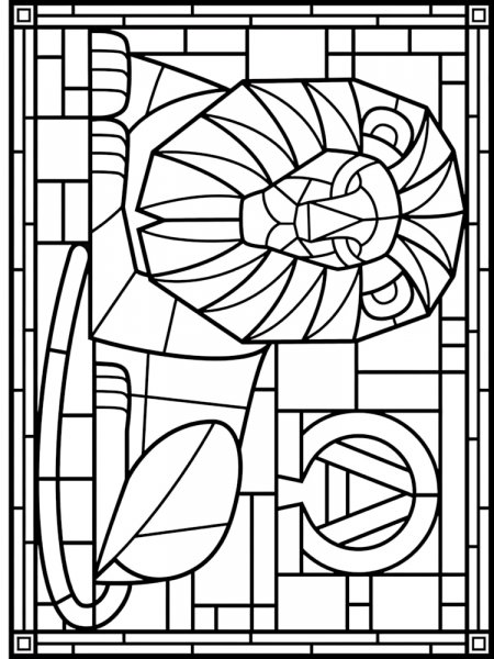 Stained Glass coloring pages for Adults