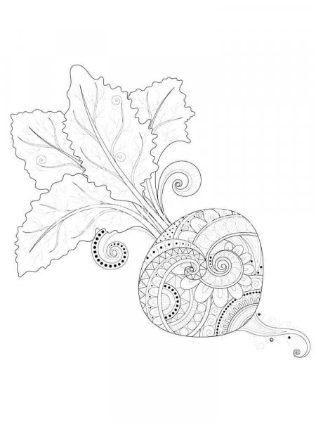 Vegetables coloring pages for Adults