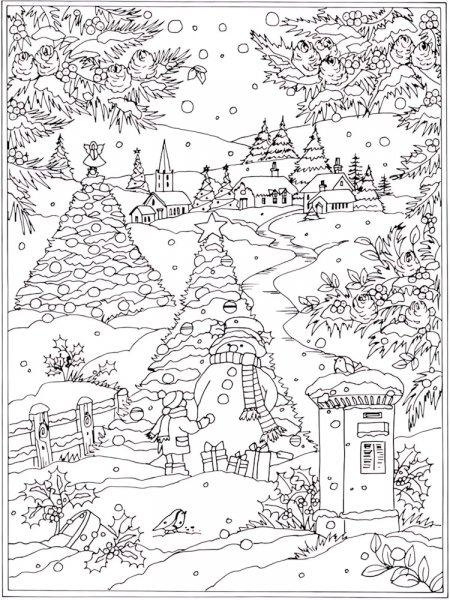 Winter coloring pages for Adults