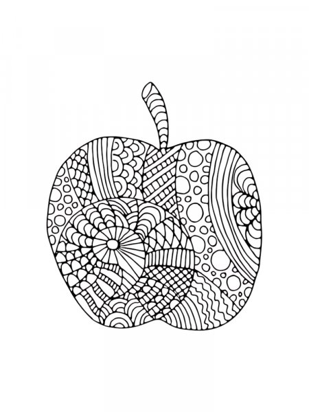 Apple coloring pages for Adults