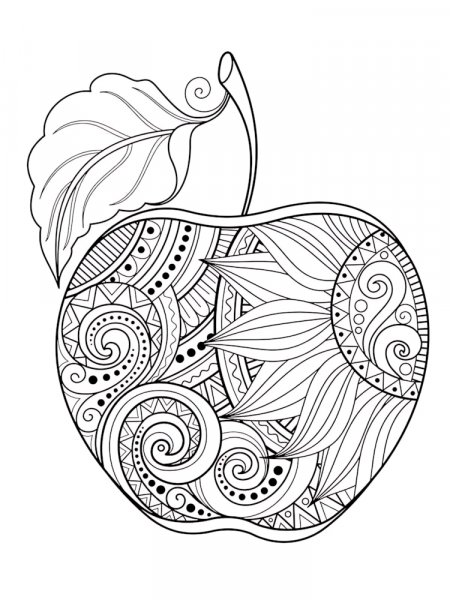 Apple coloring pages for Adults