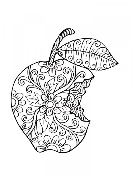 Apple coloring pages for Adults