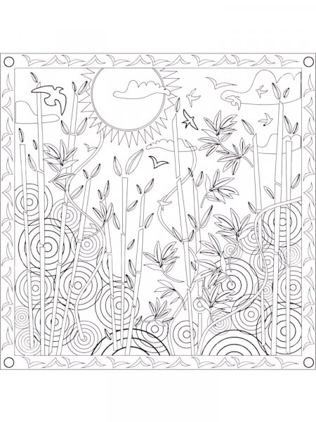 Bamboo coloring pages for Adults
