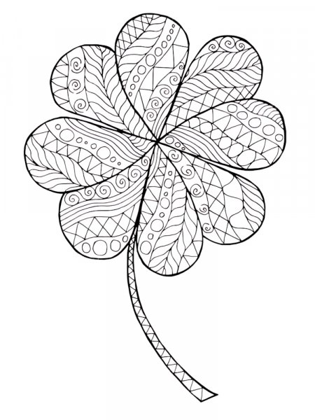 Clover coloring pages for Adults