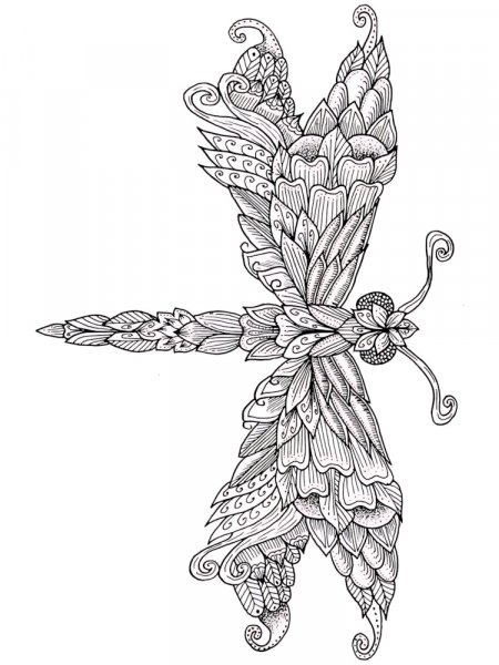 Dragonfly coloring pages for Adults