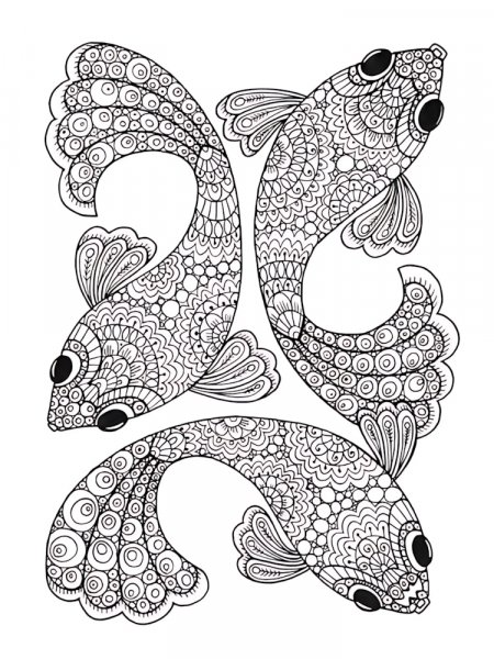 Fish coloring pages for Adults