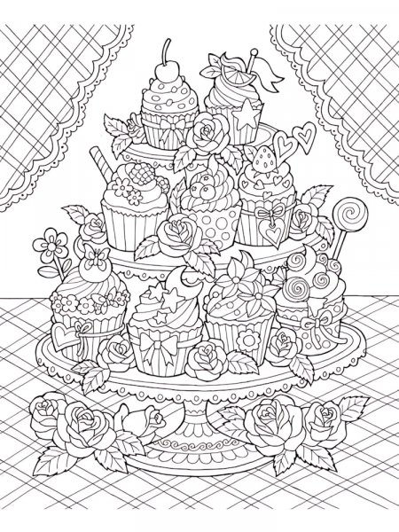Food coloring pages for Adults