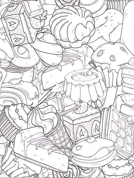 Food coloring pages for Adults