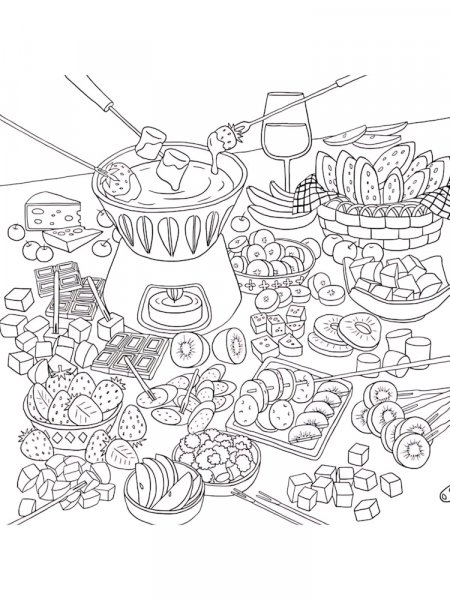 Food coloring pages for Adults