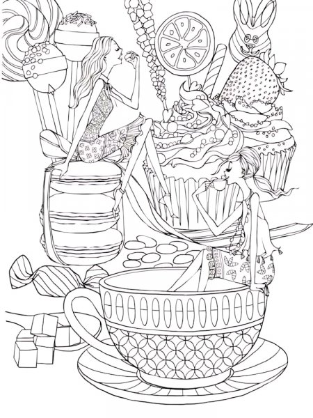Food coloring pages for Adults