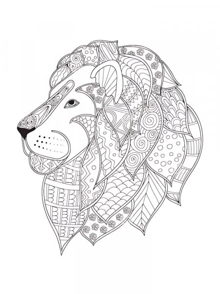 Lion coloring pages for Adults