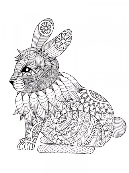 Rabbit coloring pages for Adults