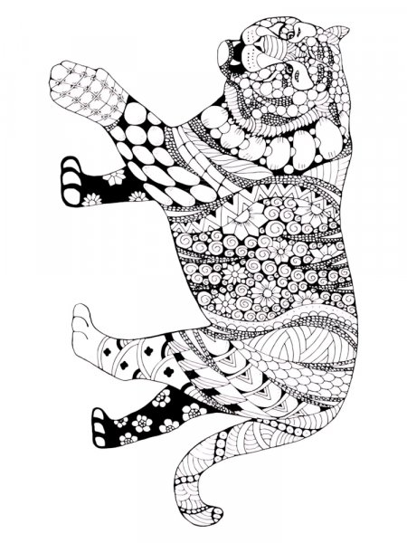 Tiger coloring pages for Adults
