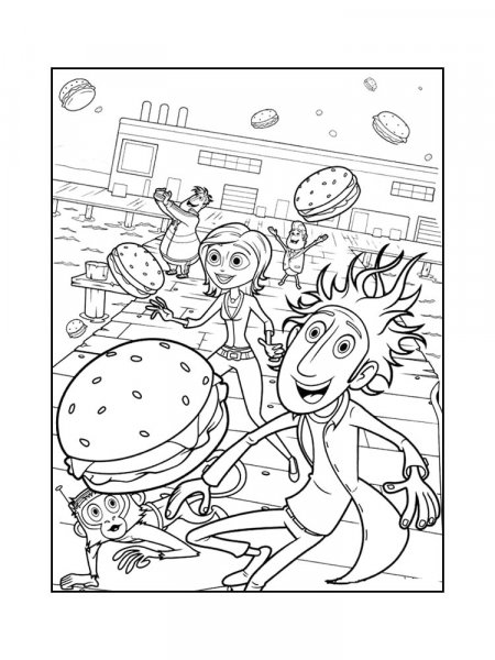 Cloudy with a chance of meatballs coloring pages