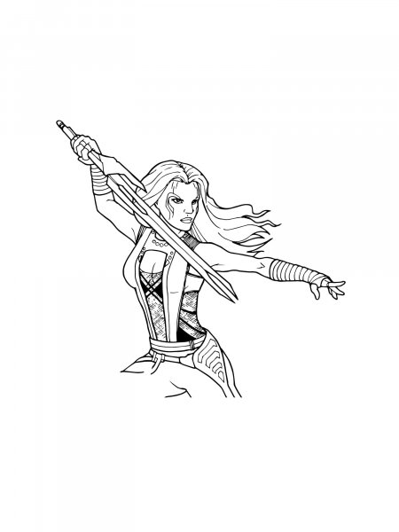 Gamora coloring pages