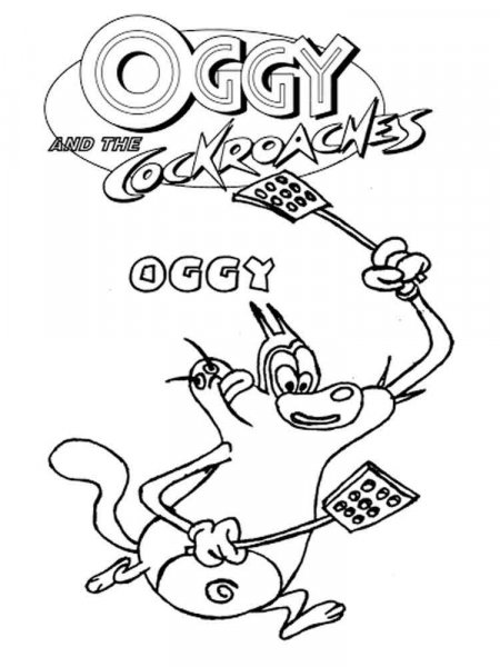 Oggy and the Cockroaches coloring pages