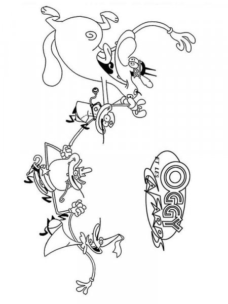 Oggy and the Cockroaches coloring pages