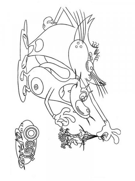Oggy and the Cockroaches coloring pages