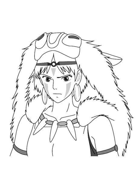 Princess Mononoke coloring pages