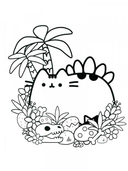Pusheen coloring pages