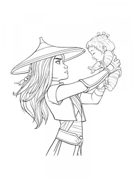 Raya and the Las Dragon coloring pages