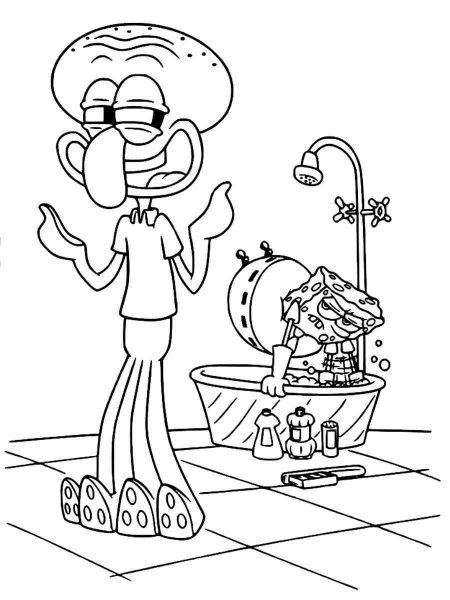 Squidward coloring pages