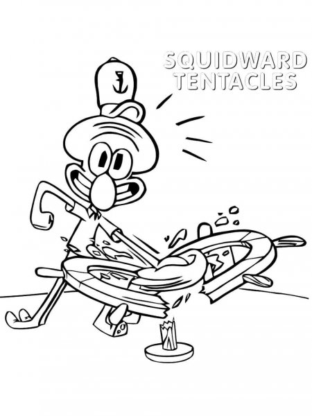 Squidward coloring pages
