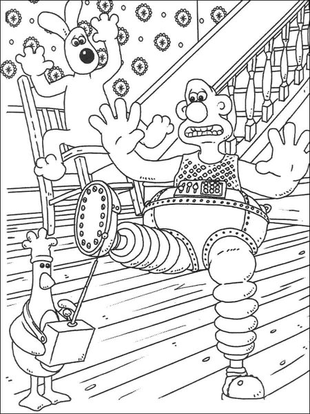 Wallace and Gromit coloring pages