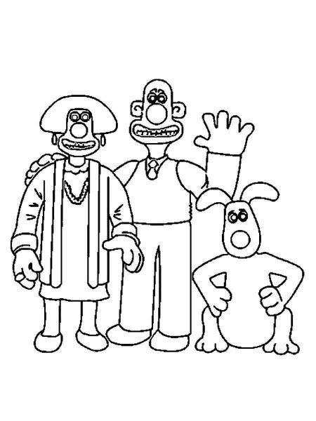 Wallace and Gromit coloring pages