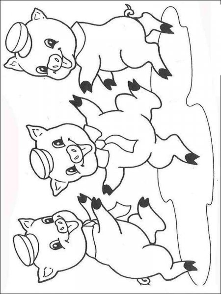 Three little Pigs coloring pages