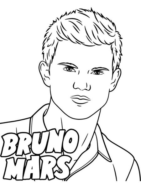 Bruno Mars coloring pages