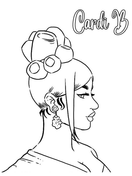 Cardi B coloring pages