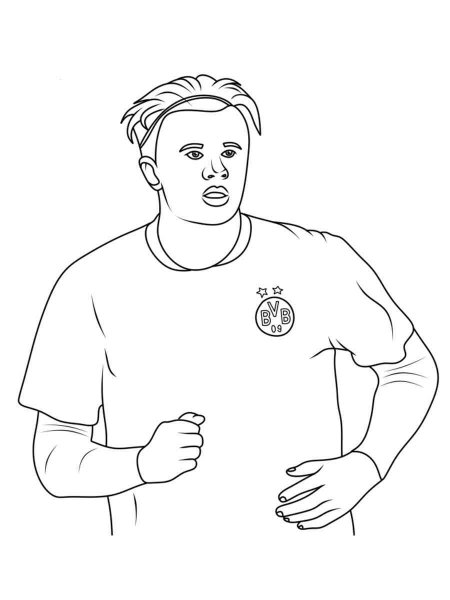 Erling Haaland coloring page - Free printable