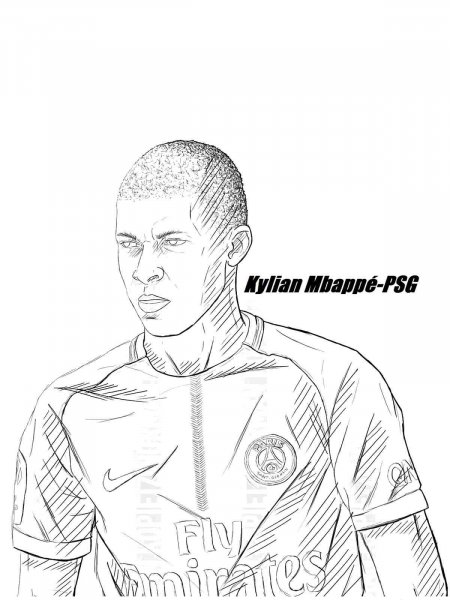 Kylian Mbappe coloring pages