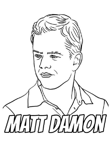 Matt Damon coloring pages