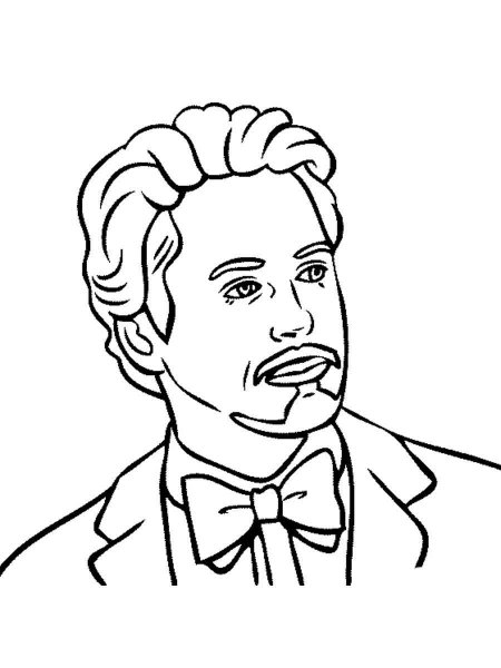 Robert Downey Jr coloring pages