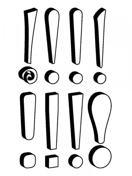 Exclamation Point coloring pages