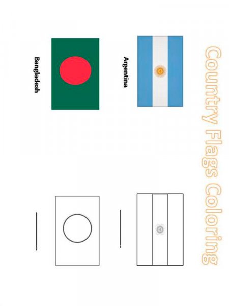 Flags of countries coloring pages