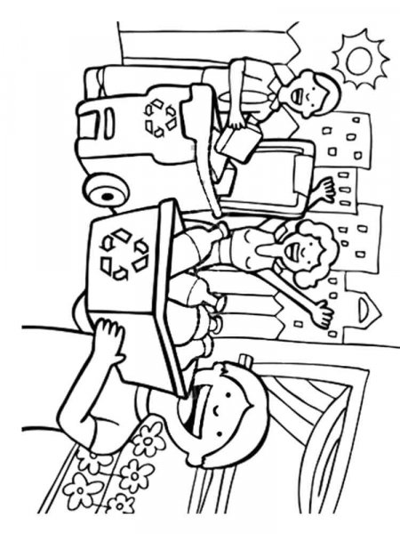 Recycling coloring pages