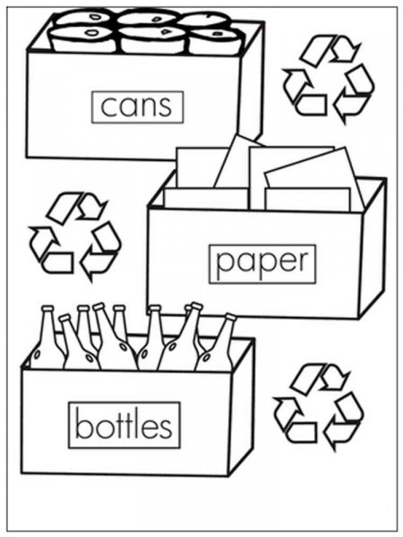 Recycling coloring pages