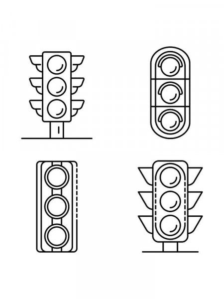 Traffic lights coloring pages