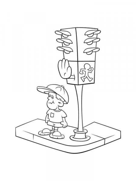 Traffic lights coloring pages